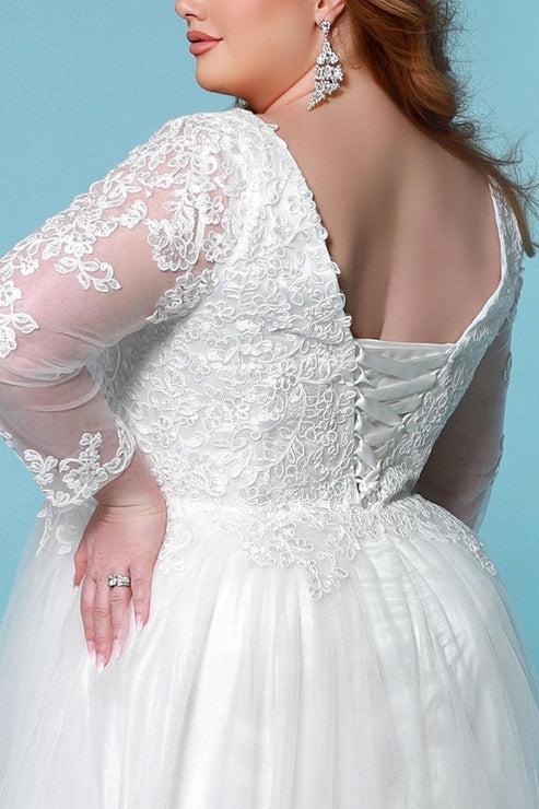 Ivory Sydneys Closet Sc5271 Long Sleeve Wedding Dress For 54799 The