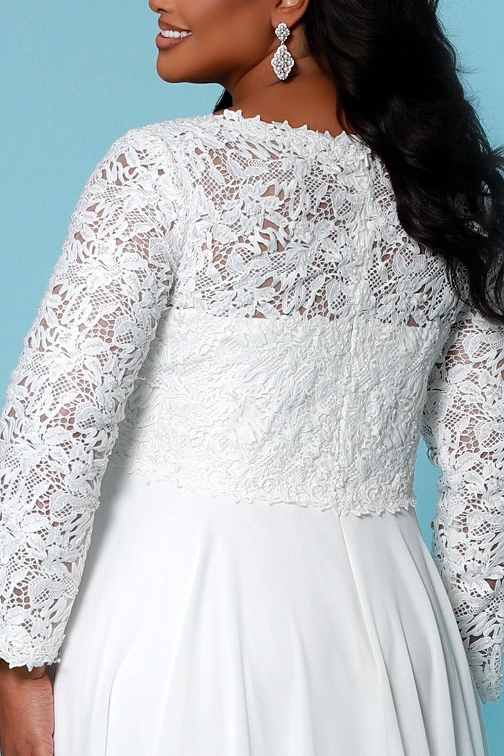 Ivory Sydneys Closet Sc5276 Long Sleeve Lace Wedding Gown For 69799