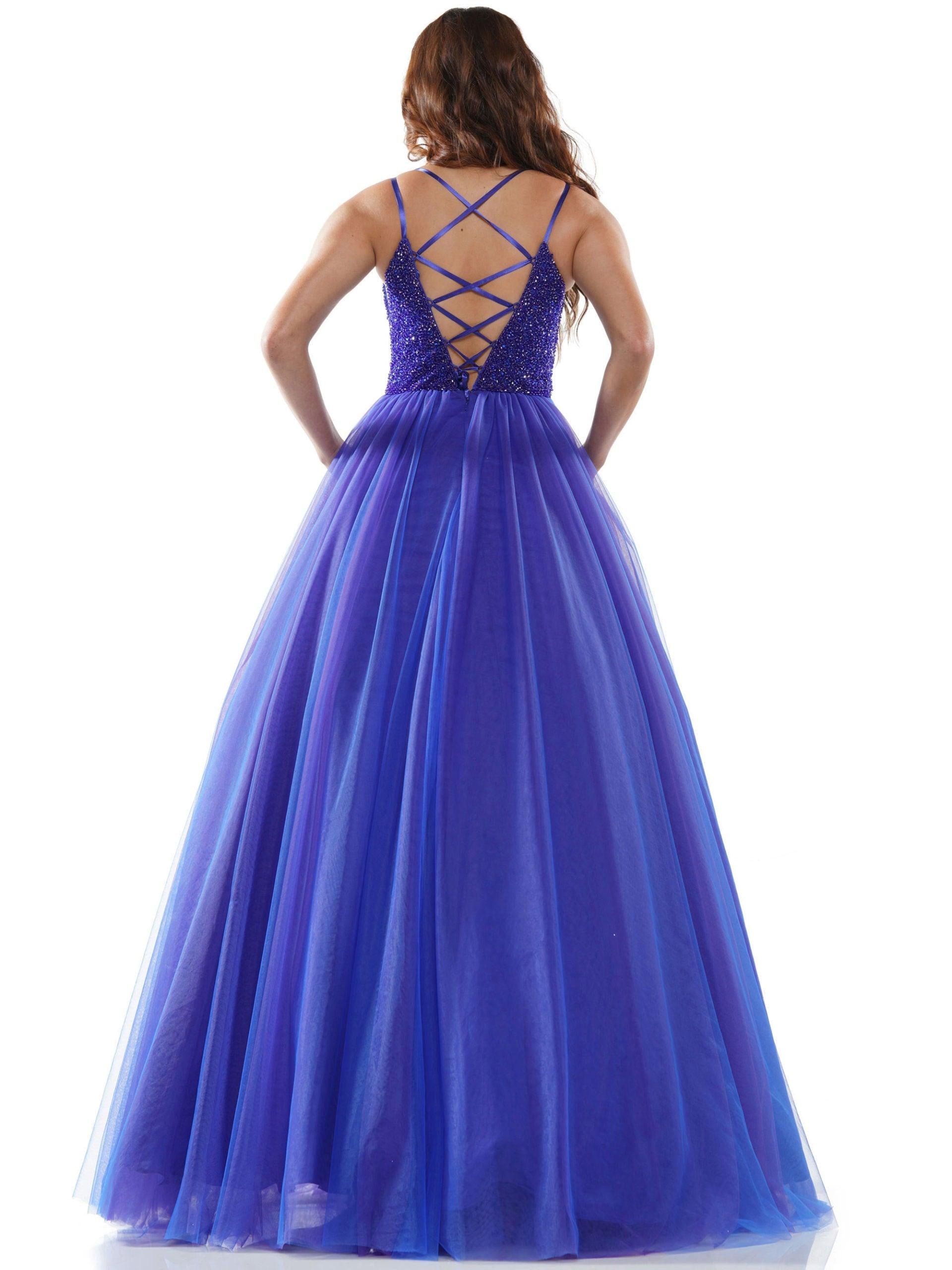 Royal Purple Colors 2382 Colors Long Formal Beaded Prom Dress - Formal ...