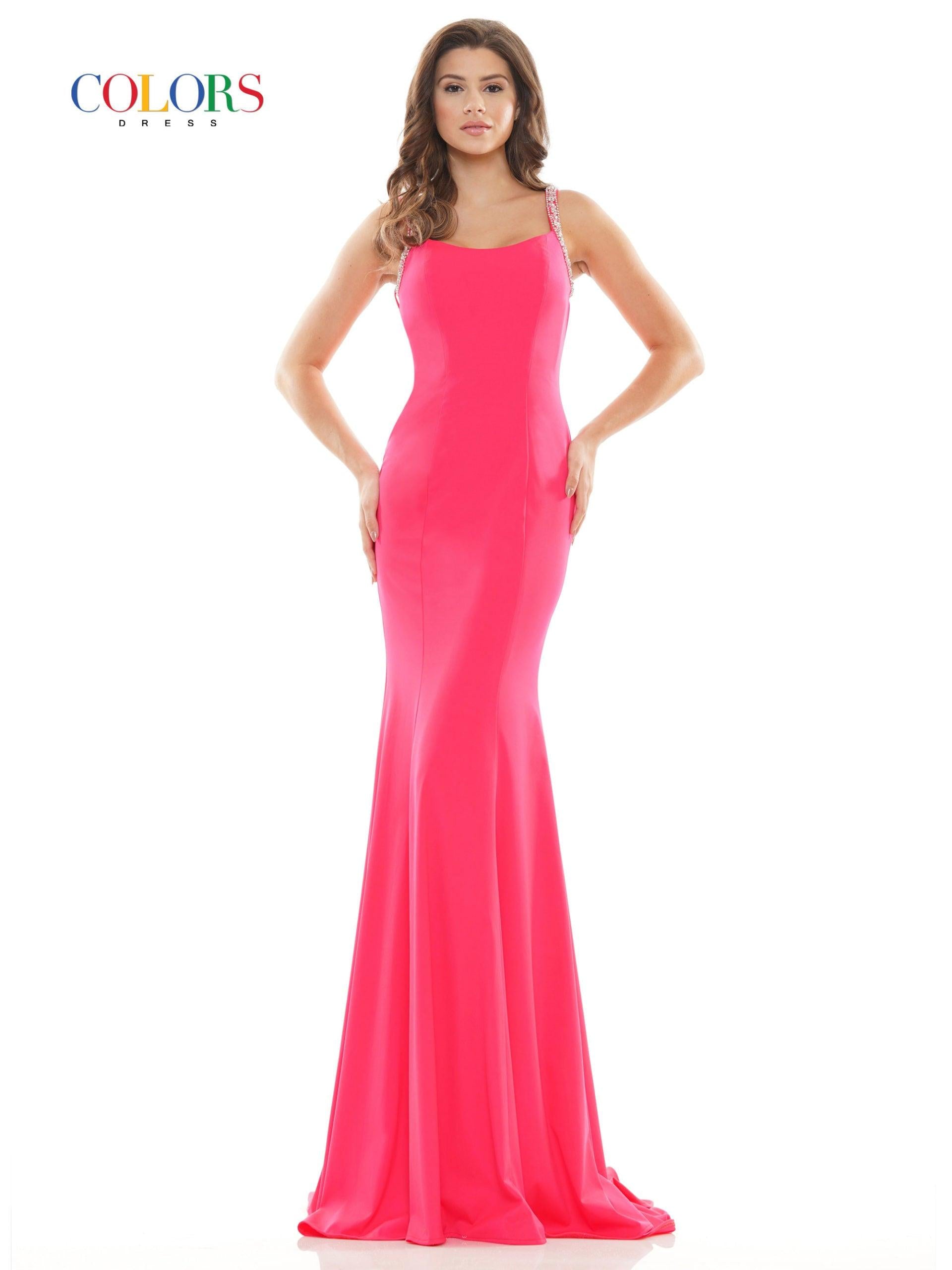 Hot Pink Colors 2695 Colors Long Formal Fitted Prom Dress - Prom ...