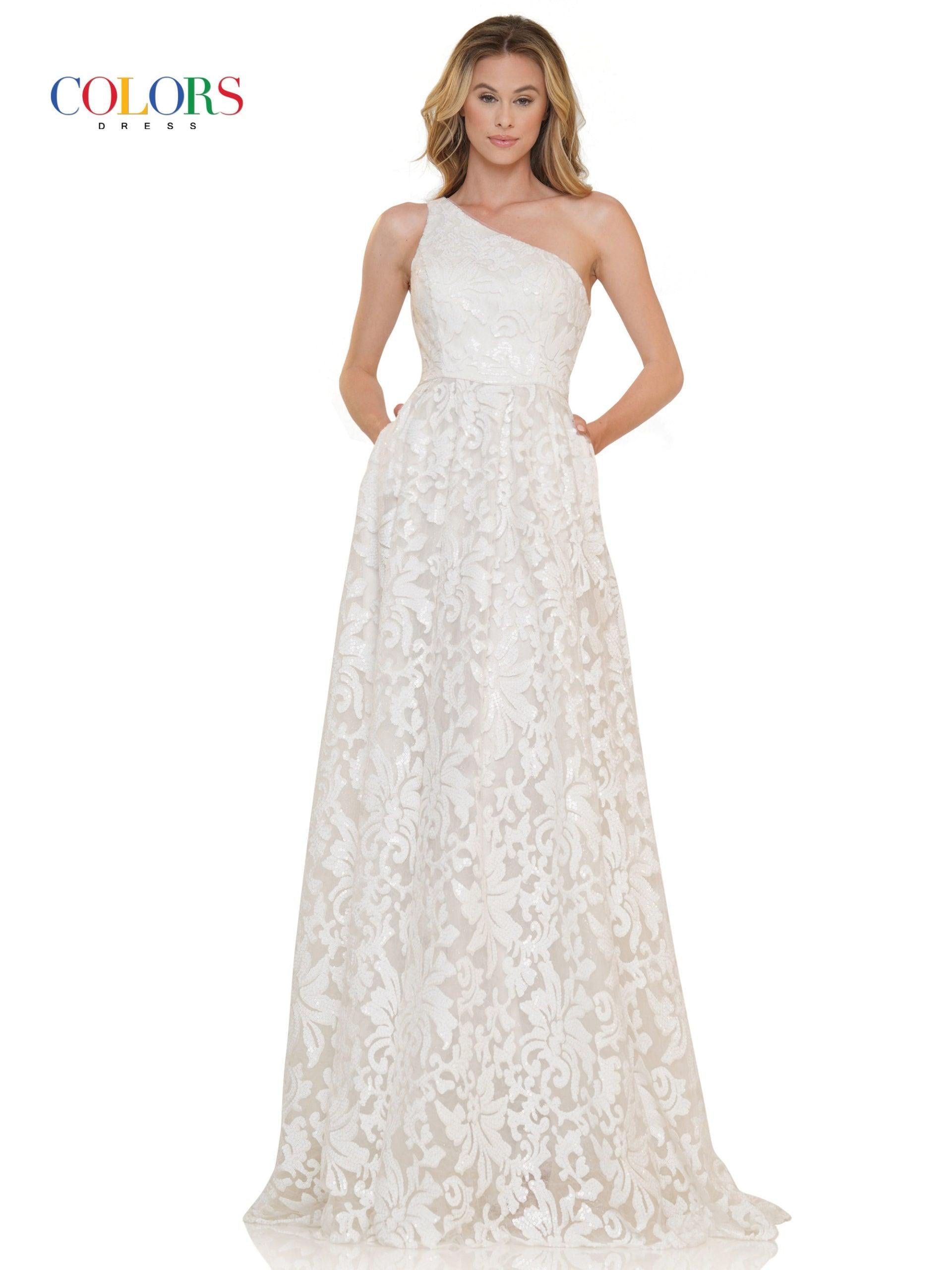 Off White Colors 2657 Colors Long Formal One Shoulder Prom Dress for ...