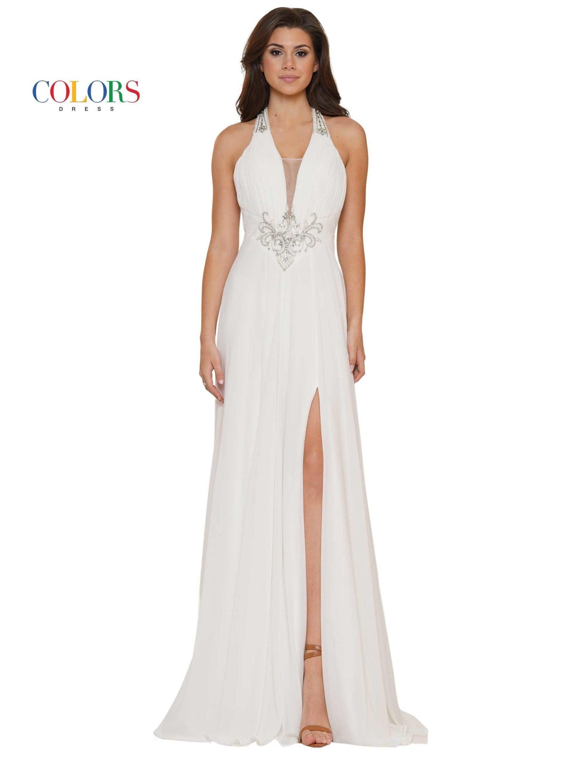 Off White Colors 2710 Colors Long Formal Prom Chiffon Dress - Prom ...