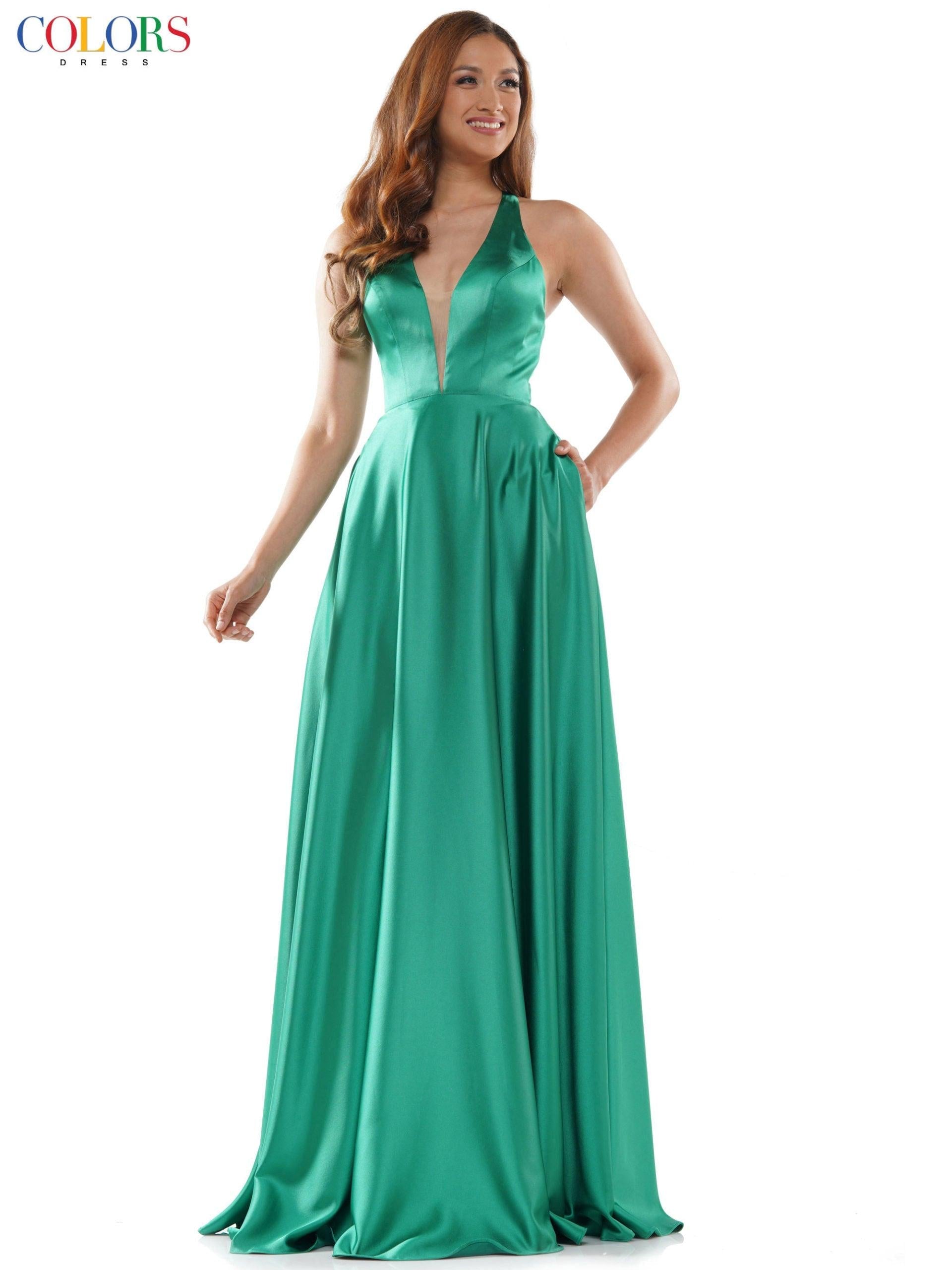 Emerald Colors 2633 Colors Long Halter Formal Prom Dress for $275.99 ...