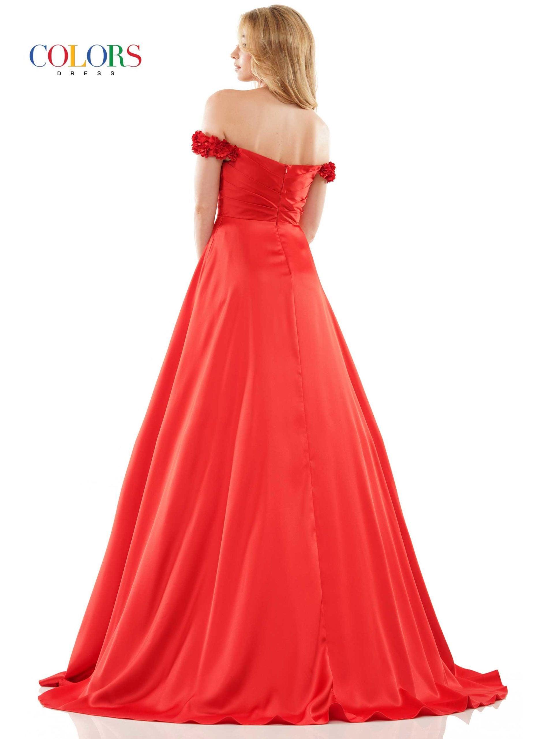 Fuchsia Colors 2861 Colors Long Off Shoulder Formal Dress - Formal ...