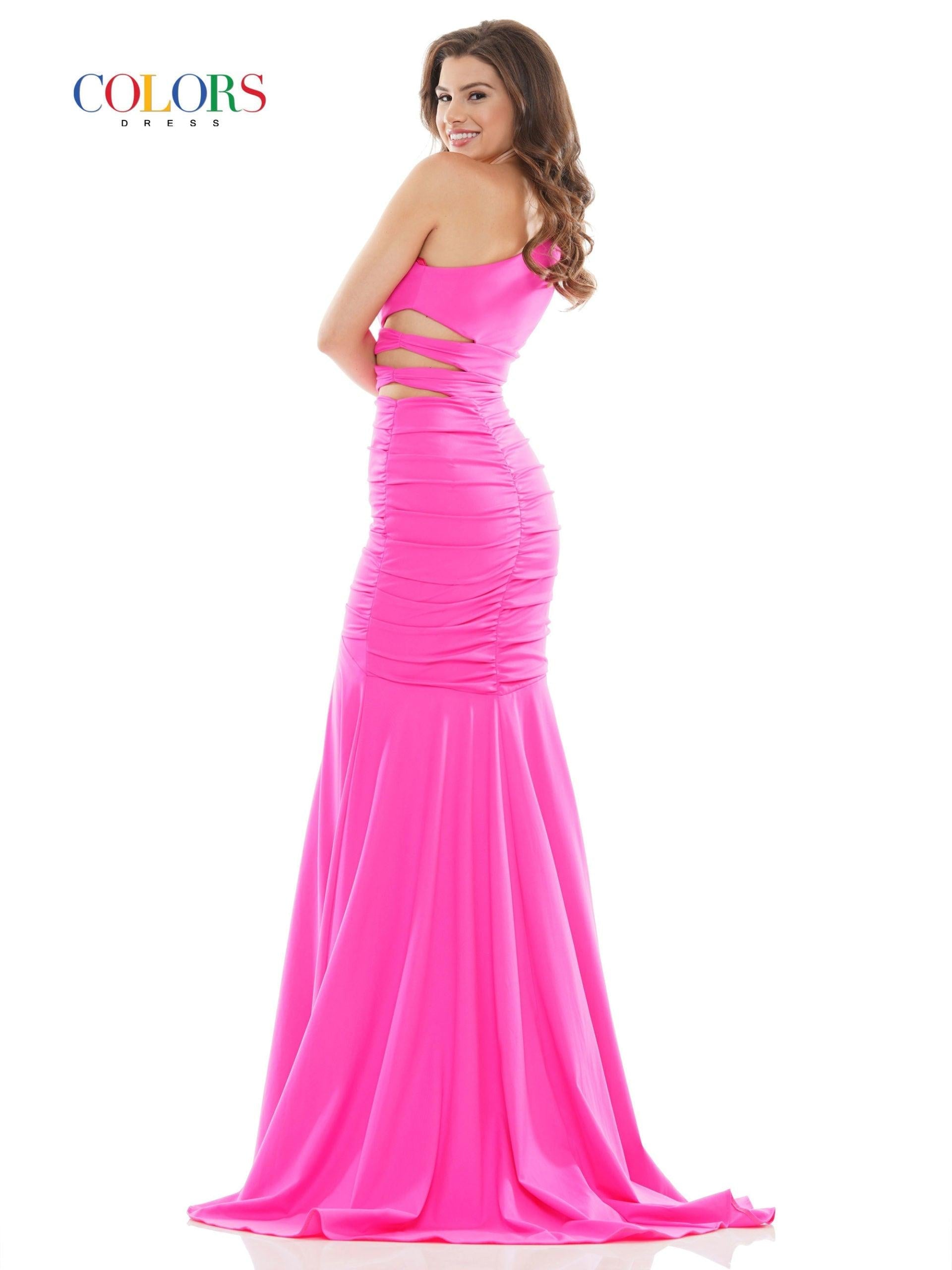 Black Colors 2693 Colors Long One Shoulder Fitted Prom Dress - Prom ...