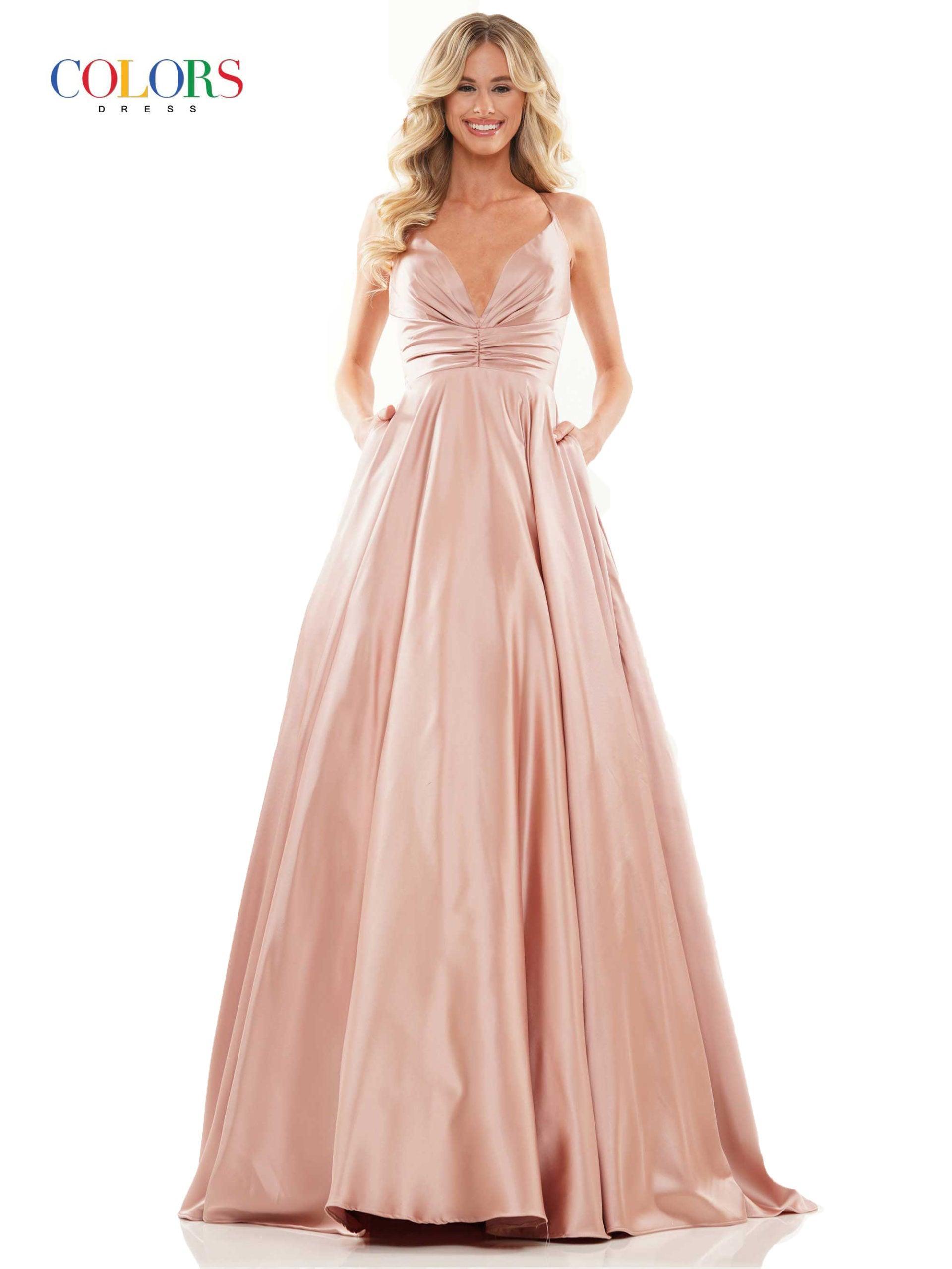 Capuccino Colors G1089 Colors Long Sleeveless Evening Dress for $329.99 ...