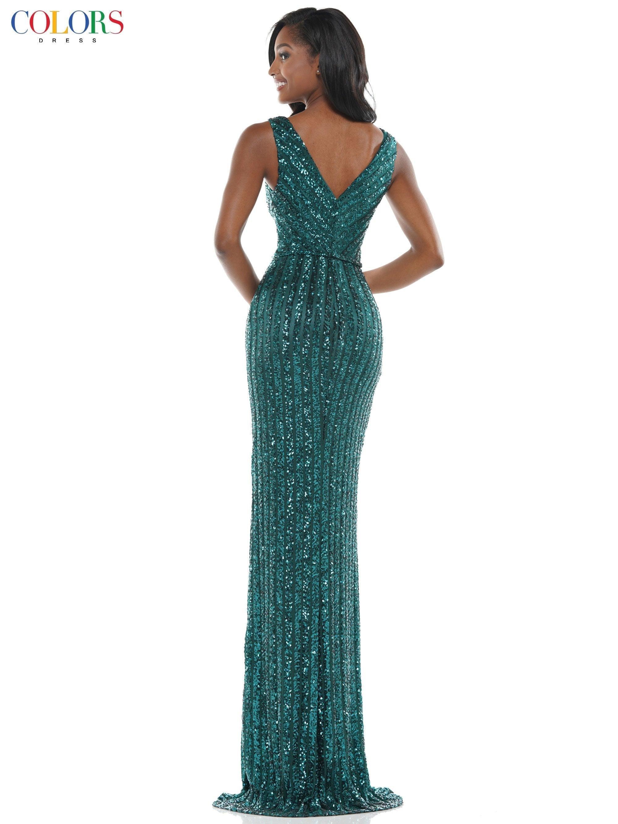 Deep Green Colors G1042 Colors Long Sleeveless Formal Fitted Prom Gown ...