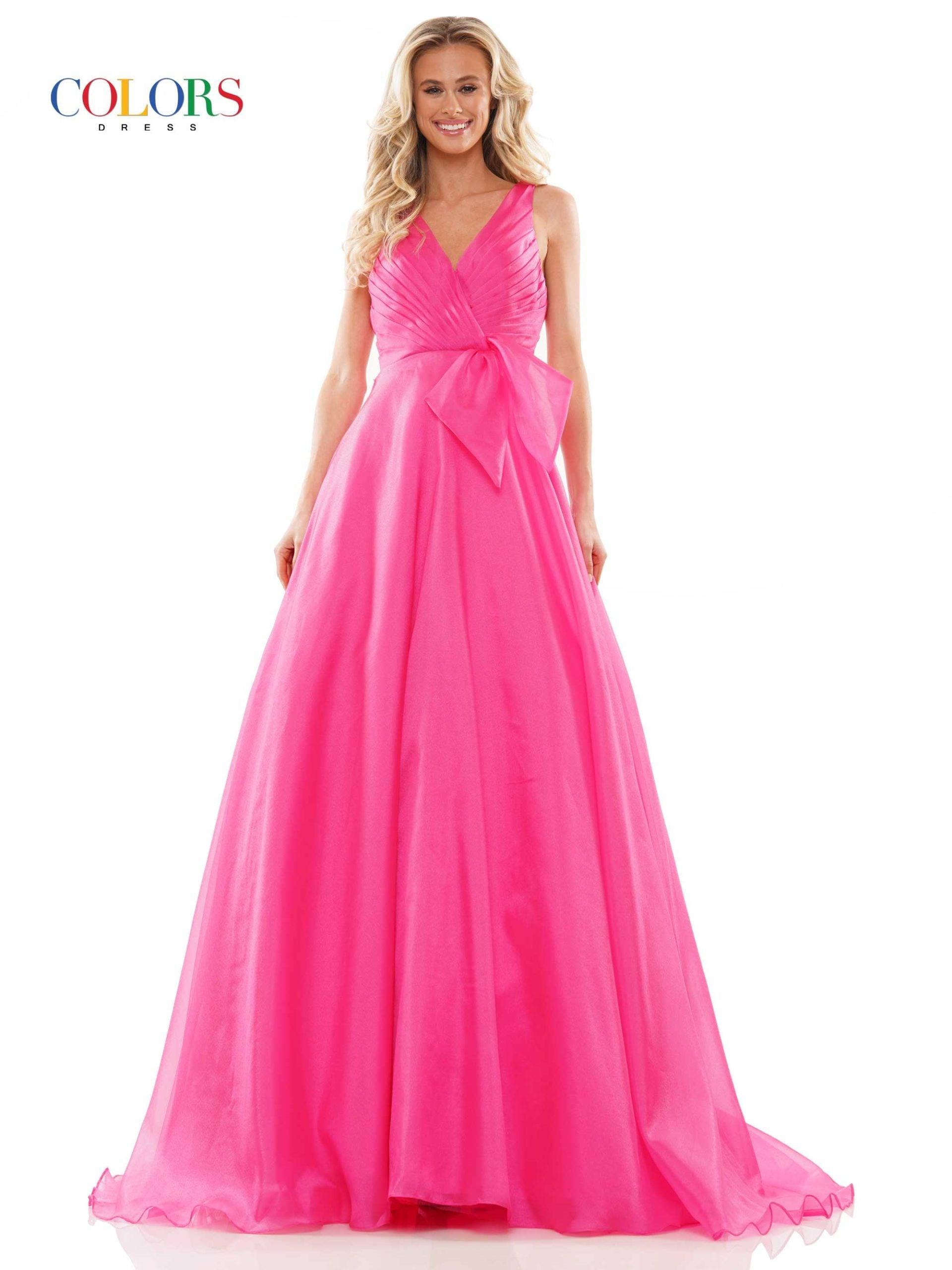Hot Pink Colors G1098 Colors Sleeveless Long Prom Dress - Prom Dresses ...