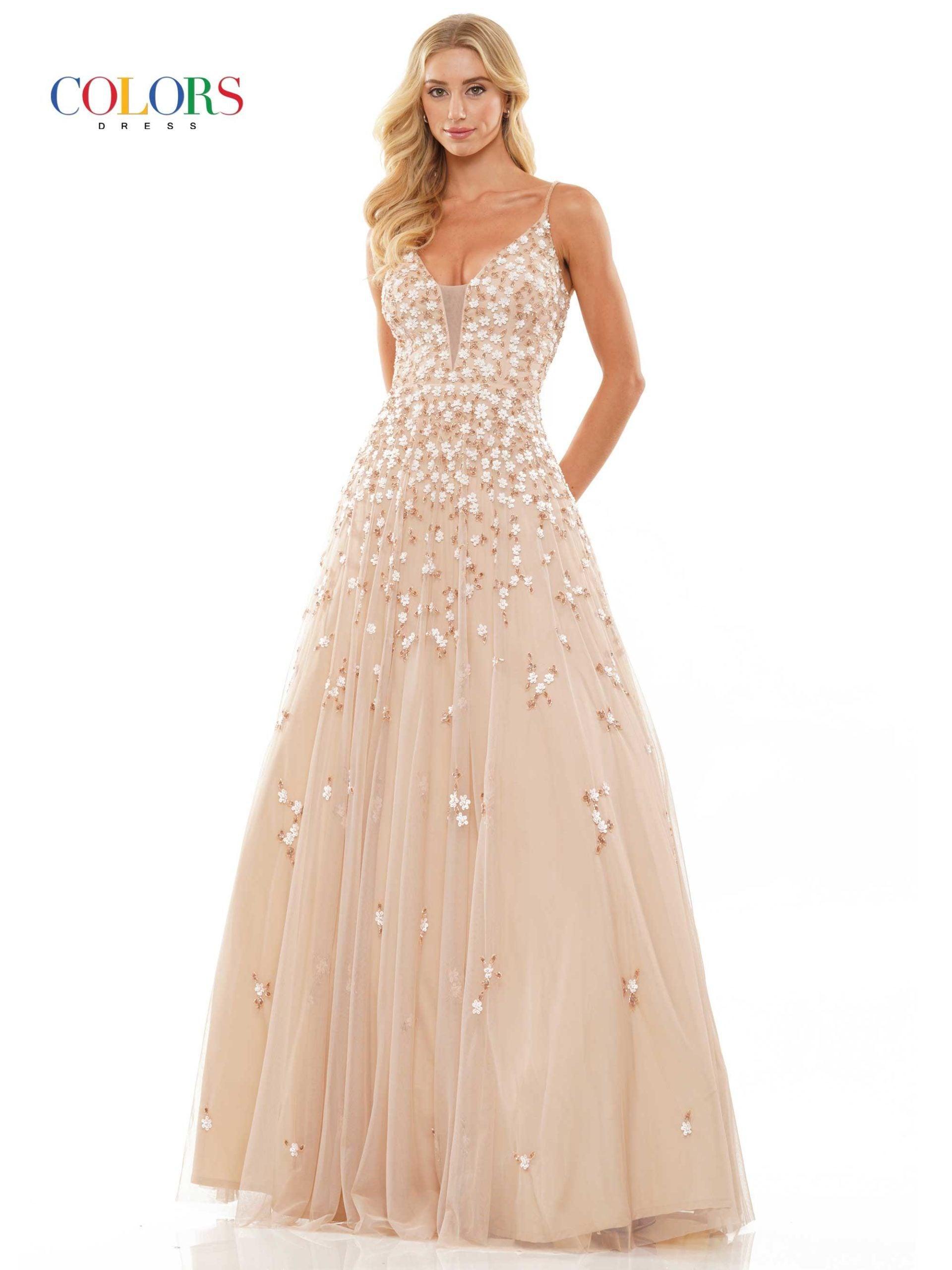 Colors K140 Colors Spaghetti Strap Long Prom Dress The Dress Outlet