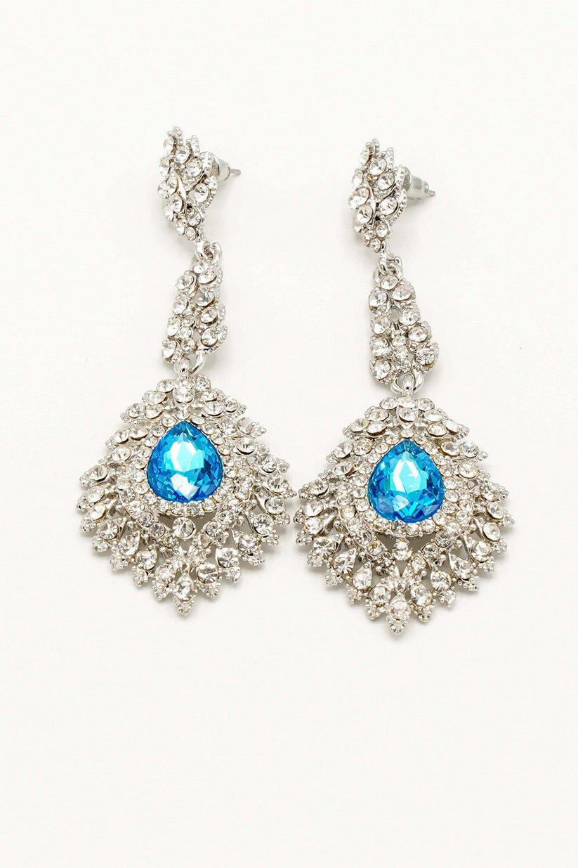 SAPPHIRE Crystal Drop Rhinestone Teardrop Long Earrings for $16.99 ...