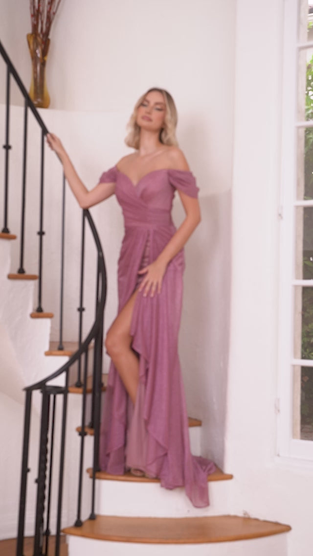 Rose Cinderella Divine CD878 Off Shoulder Long Formal Dress for $129.0 – The Dress Outlet