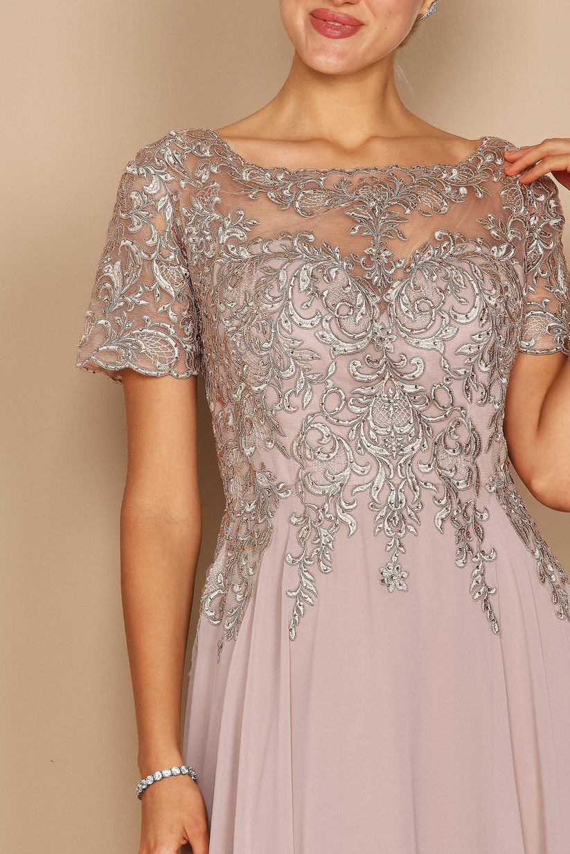 Mocha Dylan & Davids Short Sleeve Mother of the Bride Formal Dress for ...