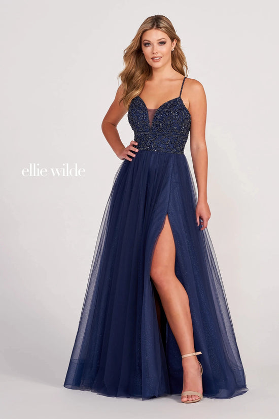 Emerald Ellie Wilde EW122066 Long A Line Formal Pocket Prom Dress for ...