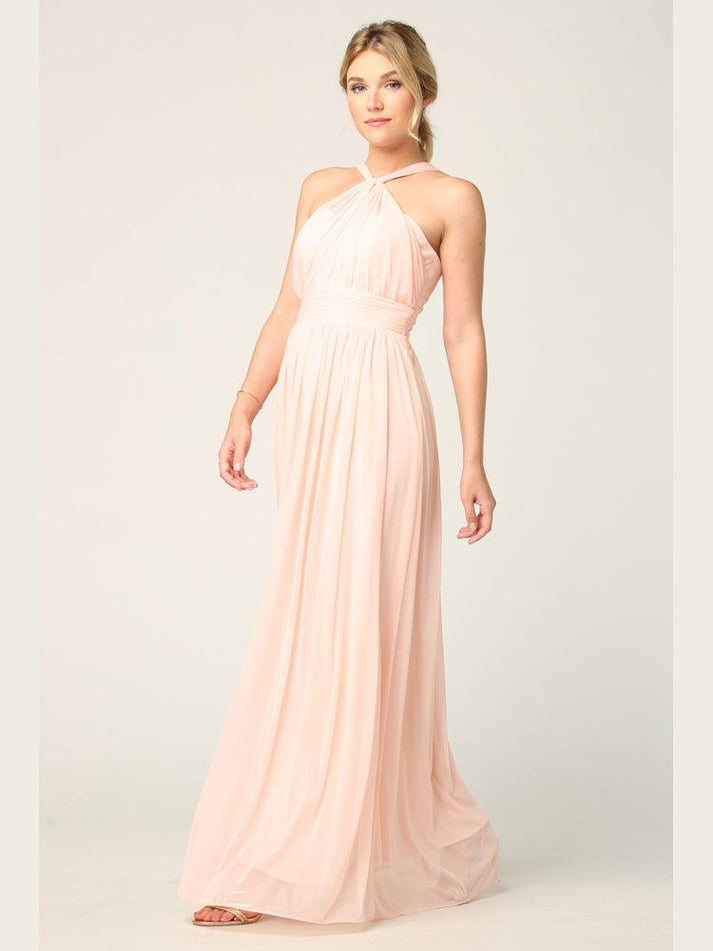 Plum Halter Long Bridesmaid Dress for $78.99 – The Dress Outlet