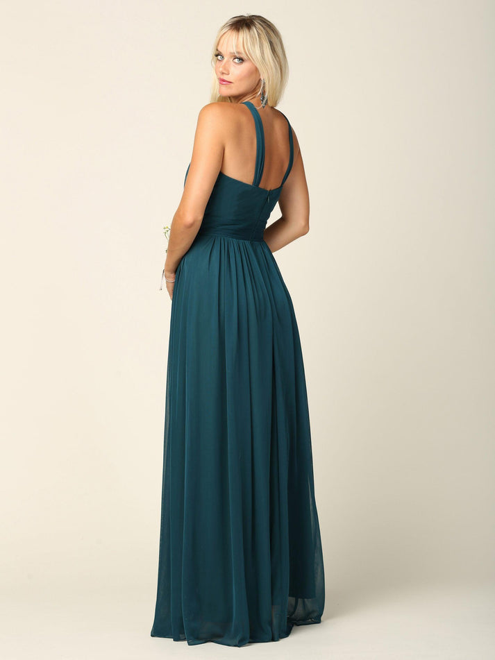Plum Halter Long Bridesmaid Dress for $78.99 – The Dress Outlet