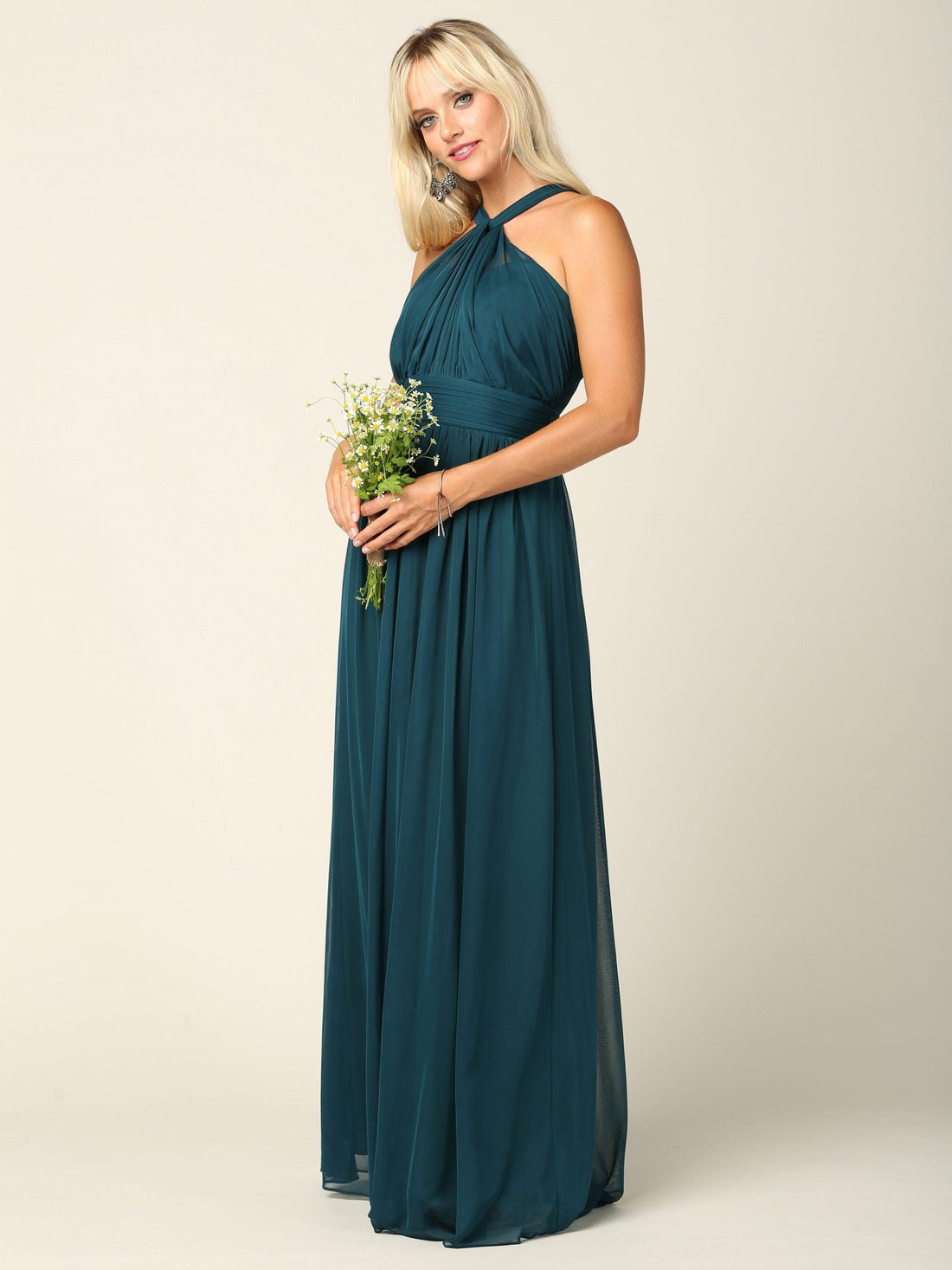 Plum Halter Long Bridesmaid Dress for $78.99 – The Dress Outlet
