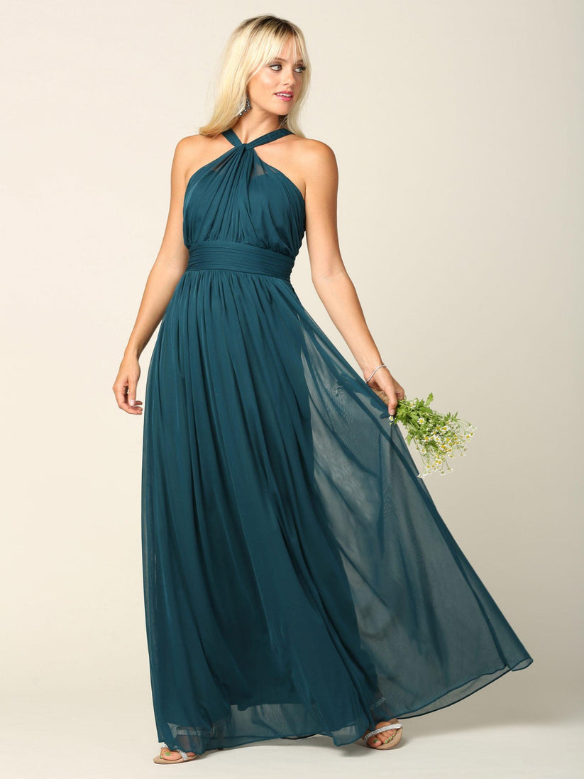 Plum Halter Long Bridesmaid Dress for $78.99 – The Dress Outlet