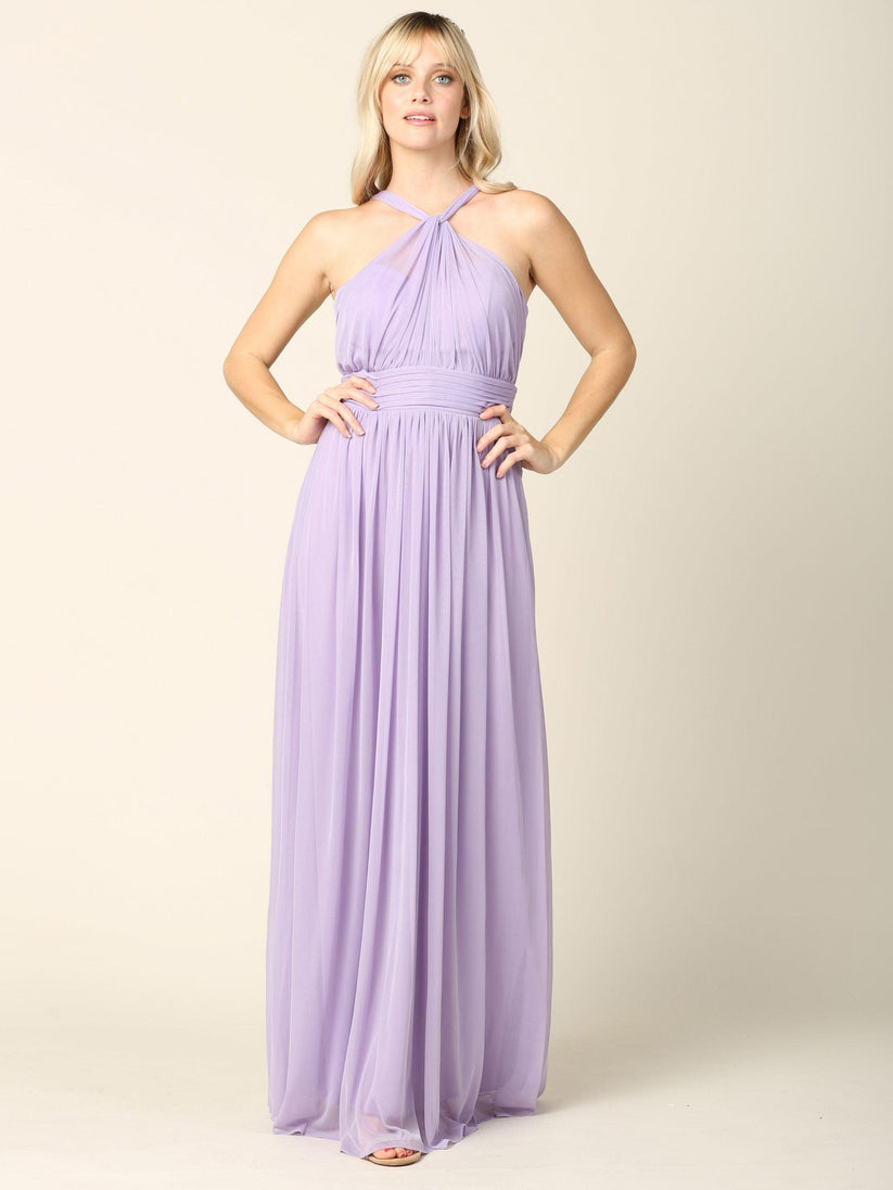 Plum Halter Long Bridesmaid Dress for $78.99 – The Dress Outlet