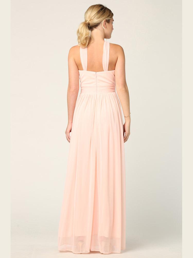 Plum Halter Long Bridesmaid Dress for $78.99 – The Dress Outlet