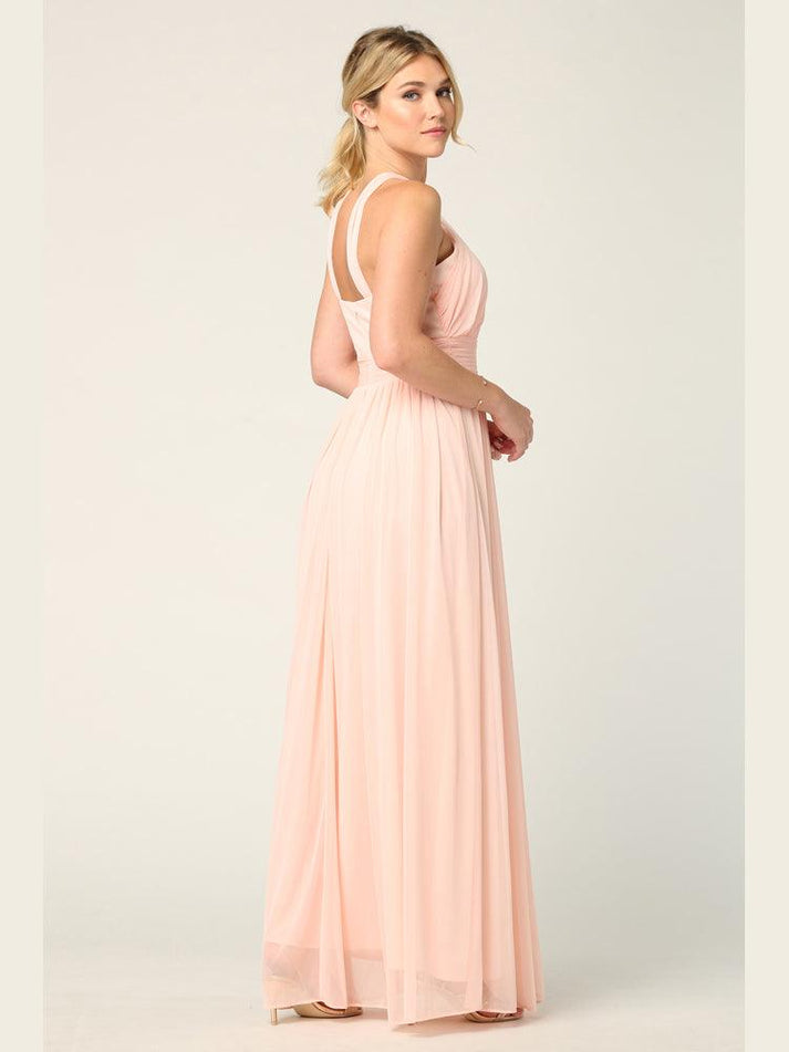Plum Halter Long Bridesmaid Dress for $78.99 – The Dress Outlet