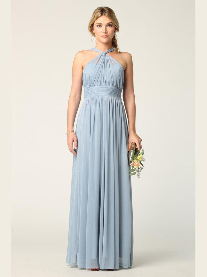 Plum Halter Long Bridesmaid Dress for $78.99 – The Dress Outlet