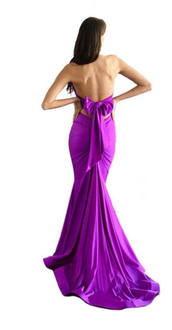 Bright Orange Jessica Angel Halter Long Formal Gown 378 for $362.99 ...