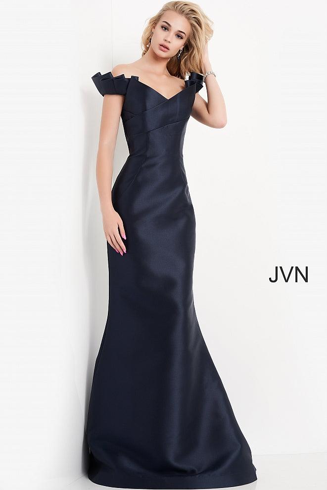 Black Jovani 04717 Off Shoulder Mermaid Long Prom Dress for $517.0 – The Dress Outlet