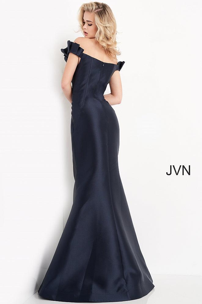 Black Jovani 04717 Off Shoulder Mermaid Long Prom Dress for $517.0 – The Dress Outlet