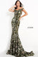 Black/Gunmetal Jovani 63516 Prom Long Off the Shoulder Formal Gown for $700.0 – The Dress Outlet