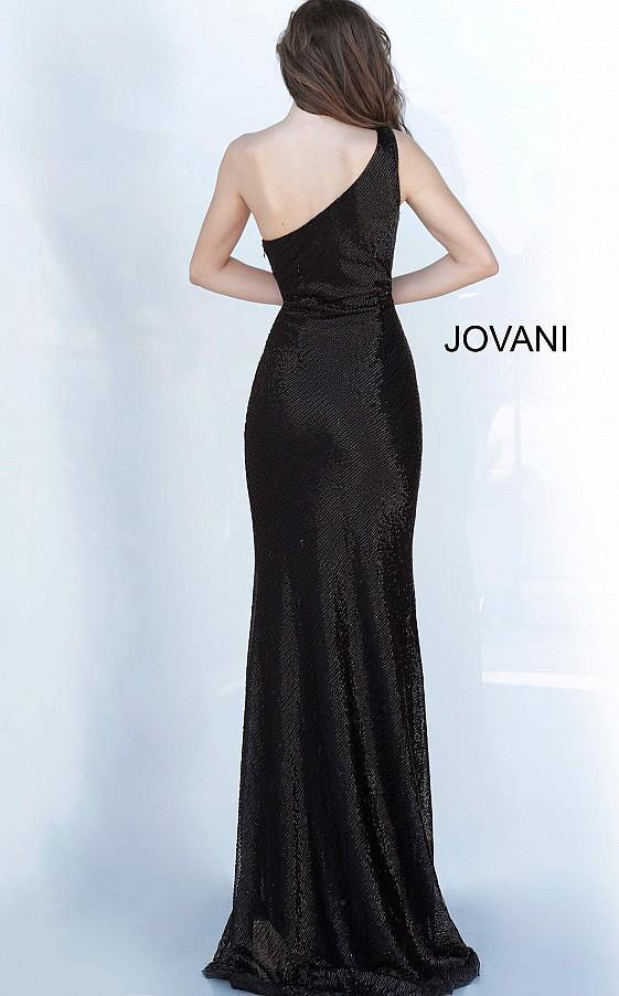 Black Jovani 1248 Prom Long One Shoulder Beaded Dress for $950.0 – The Dress Outlet