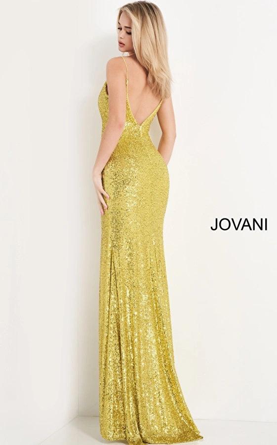 Yellow Jovani 06271 Spaghetti Strap Long Sexy Prom Dress For 344 99