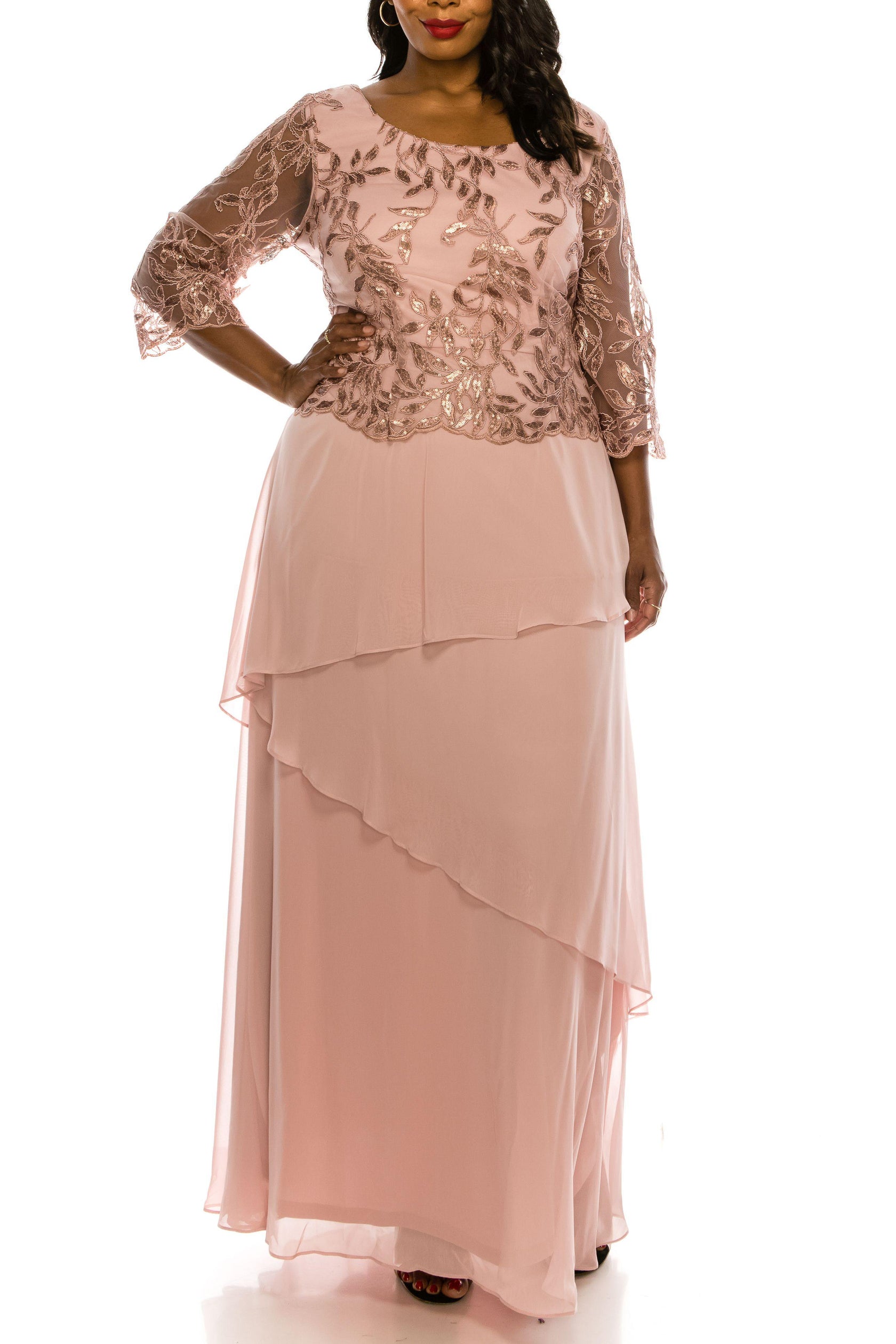 ROSE Le Bos Long Formal Plus Size Chiffon Dress 27722 for $160.99 – The ...