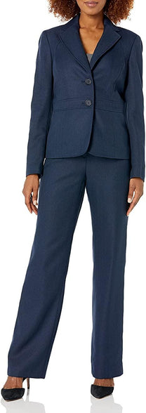 Navy Le Suit Formal 2 Button Two Piece Set Pant Suit for $137.99 – The ...
