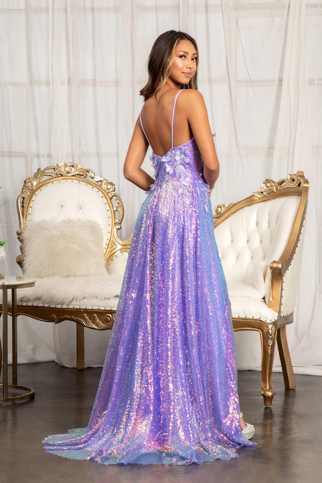 Rose Gold Long Formal Spaghetti Strap Prom Dress │ The Dress Outlet for ...