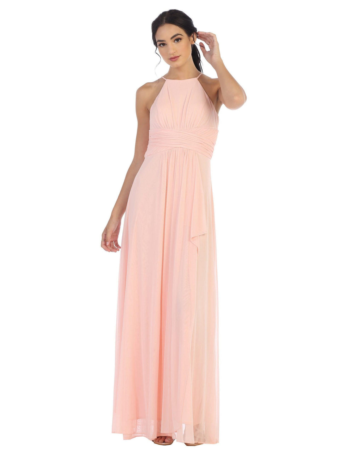 Royal Long Halter Tie Back Bridesmaid Dress for $78.99 – The Dress Outlet