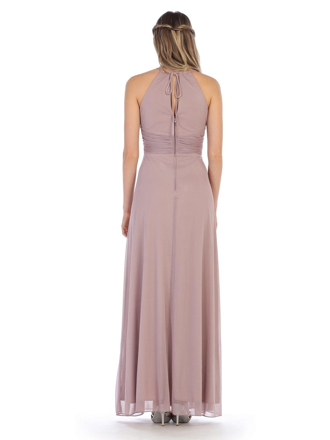 Royal Long Halter Tie Back Bridesmaid Dress for $78.99 – The Dress Outlet