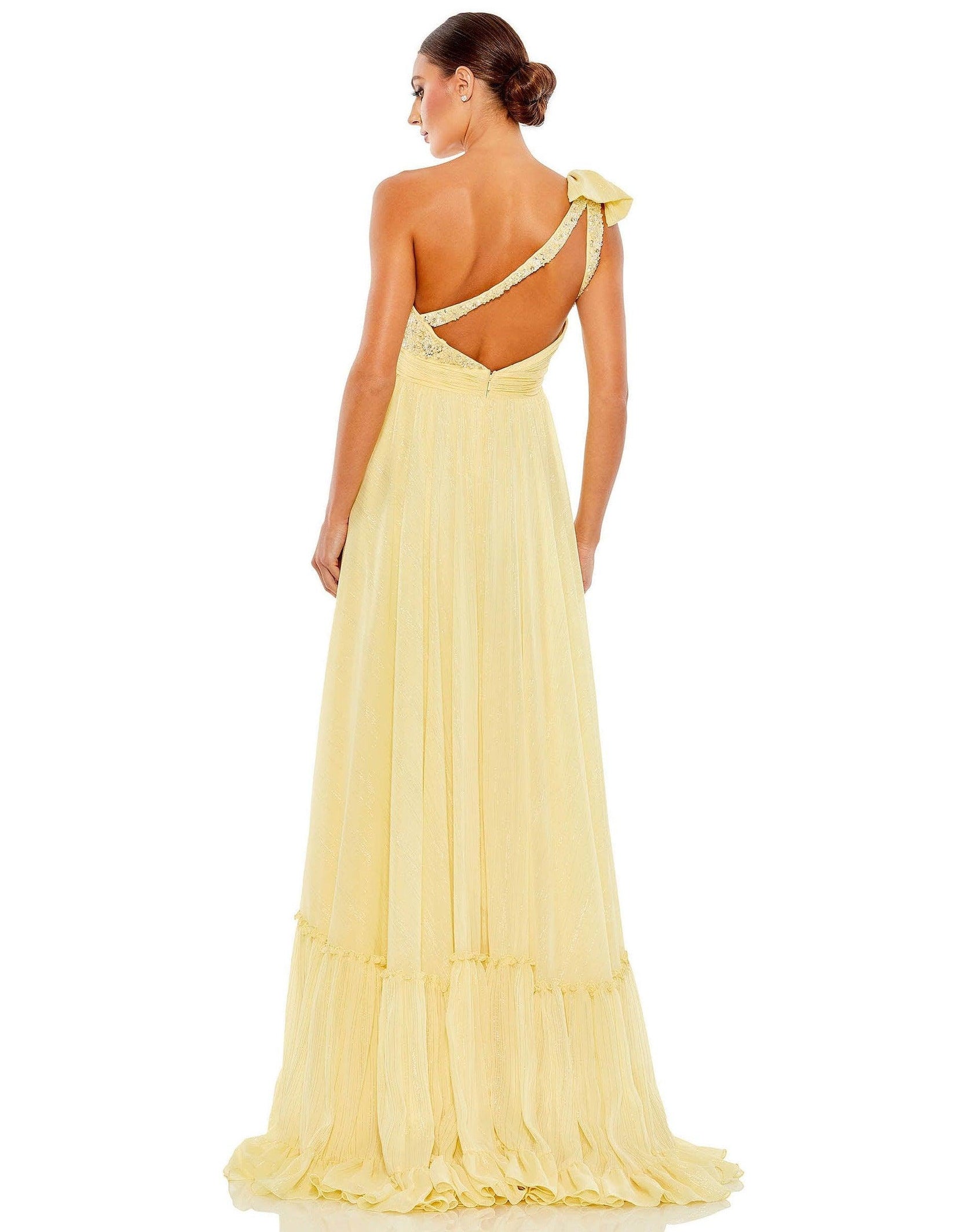 Lemon Mac Duggal 68095 Long Formal One Shoulder Prom Gown For 2990