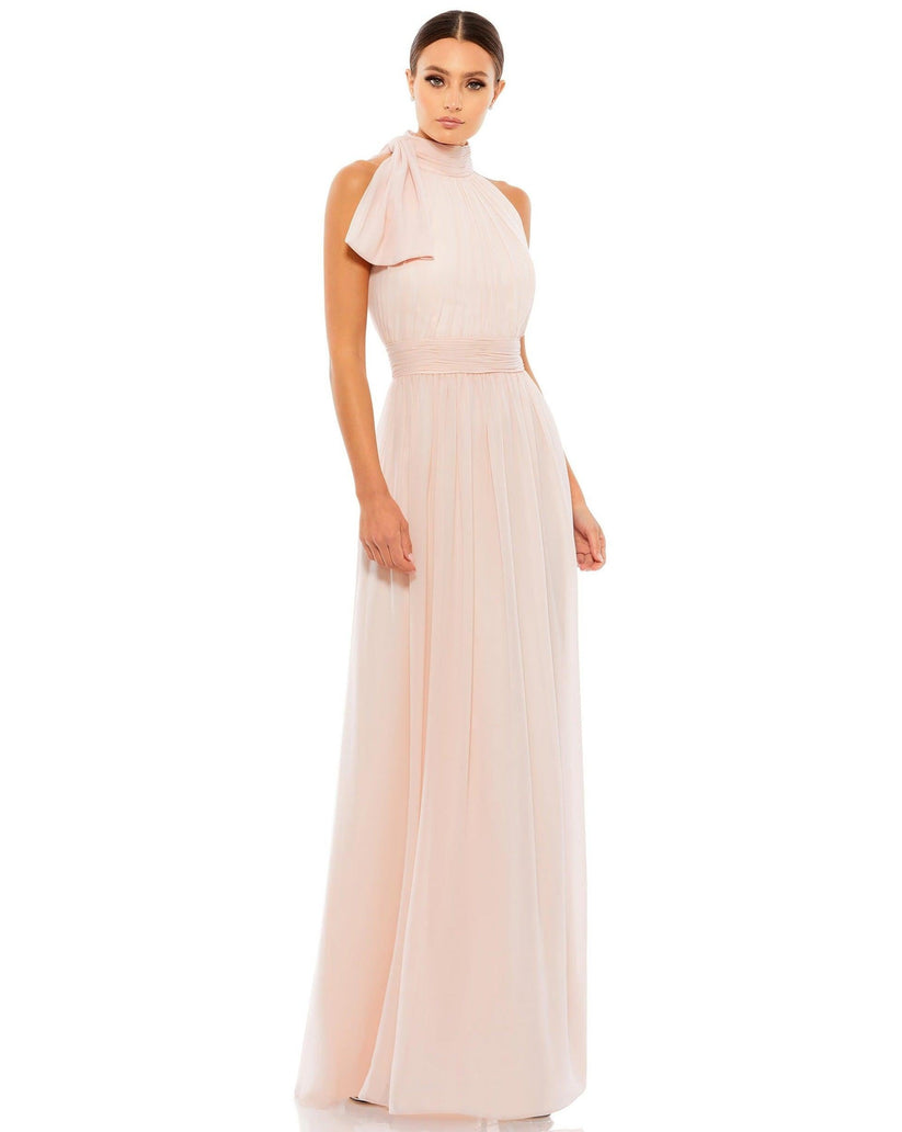 Powder Blue Mac Duggal 55035 Long Halter Chiffon Prom Dress for $398.0 ...