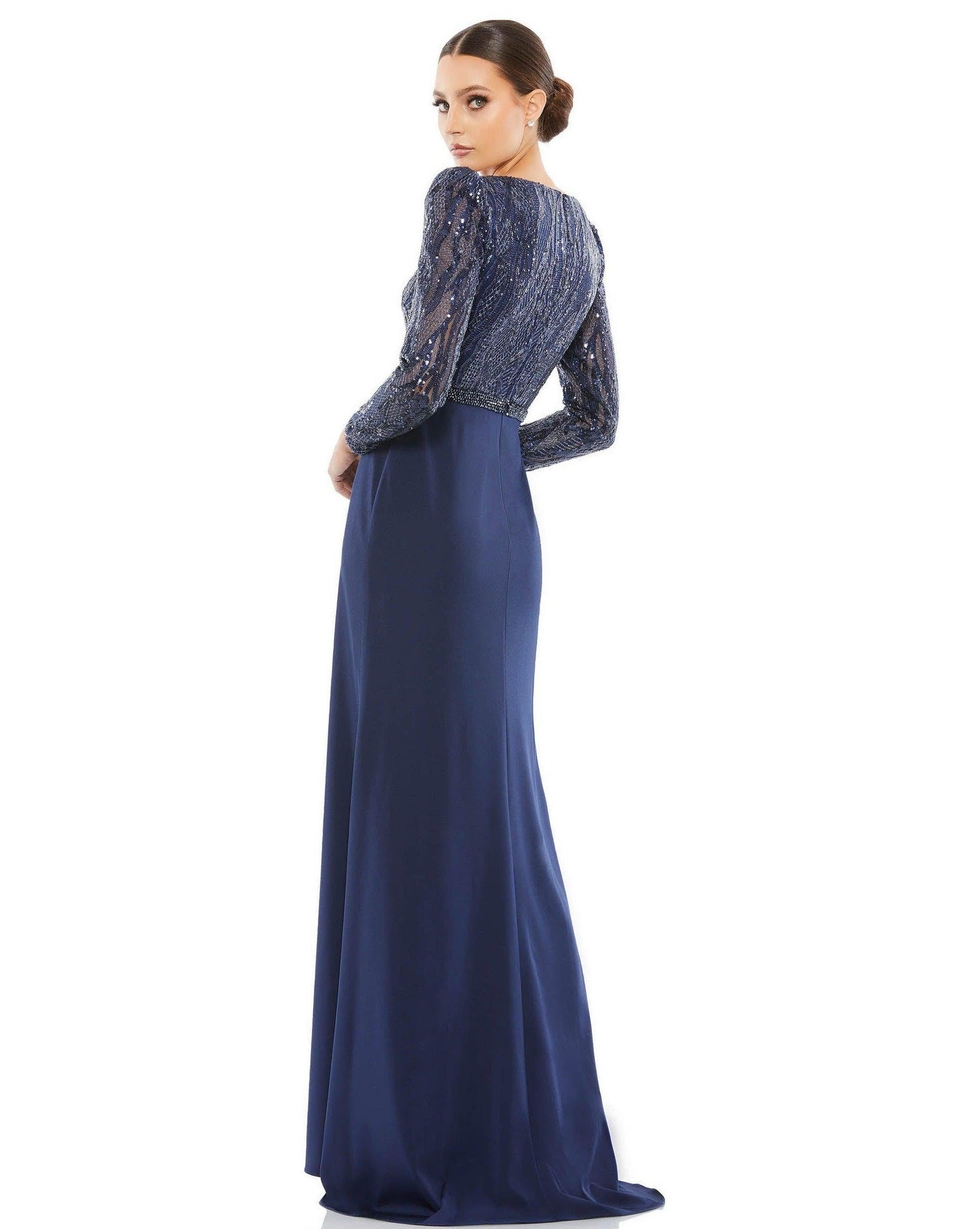 Midnight Mac Duggal 67887 Long Sleeve Formal Dress for $249.0 – The ...