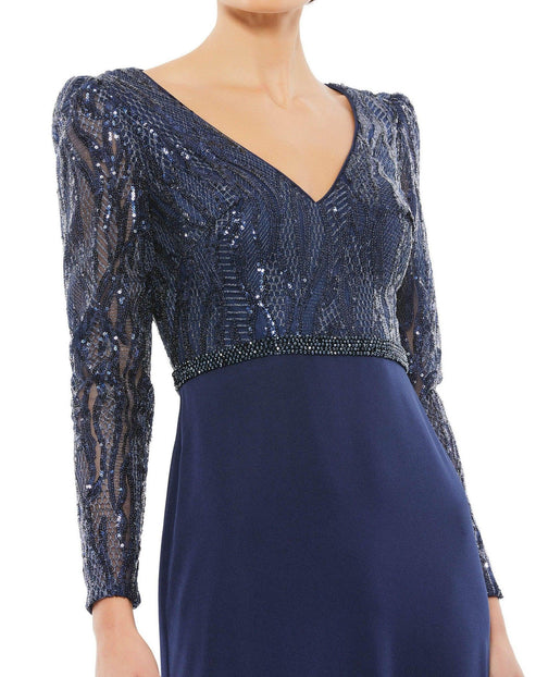 Midnight Mac Duggal 67887 Long Sleeve Formal Dress for $249.0 – The ...