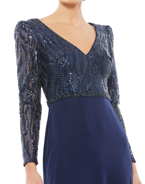 Midnight Mac Duggal 67887 Long Sleeve Formal Dress for $249.0 – The ...
