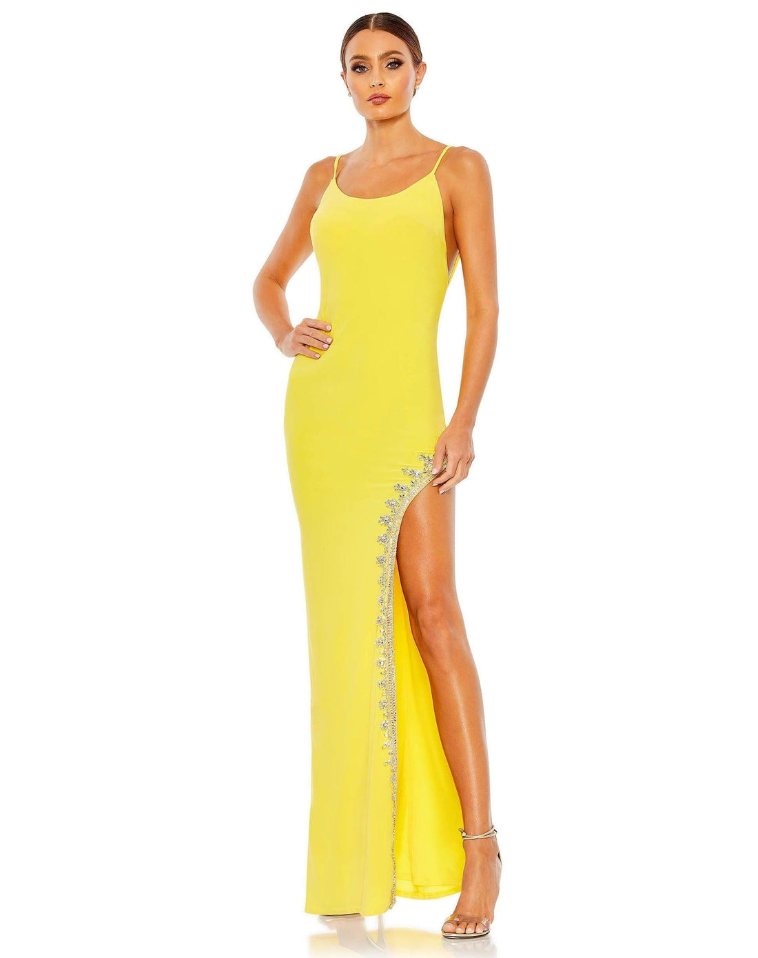 Yellow Mac Duggal 42002 Prom Long Fitted Formal Sexy Dress for $398.0 ...