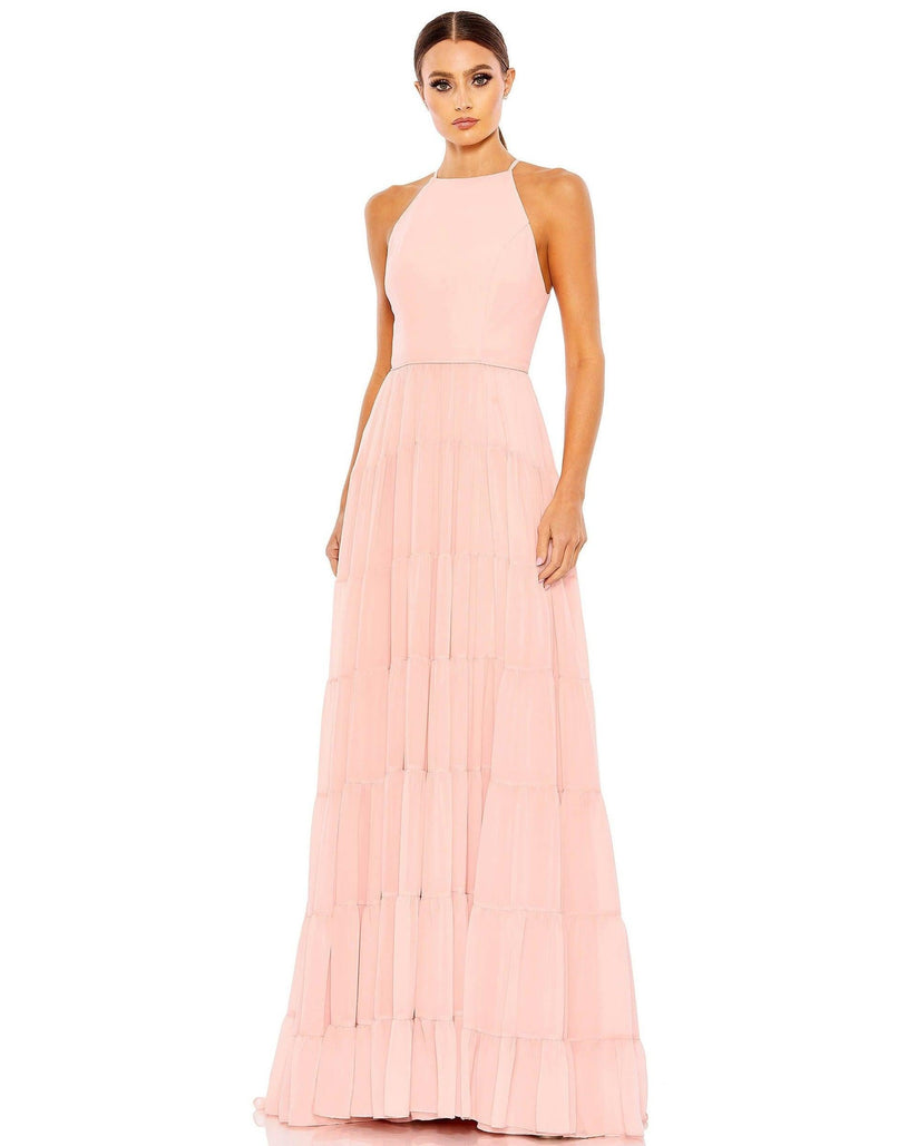 Blush Mac Duggal 55281 Prom Long Halter Tiered Dress for $558.0 – The ...