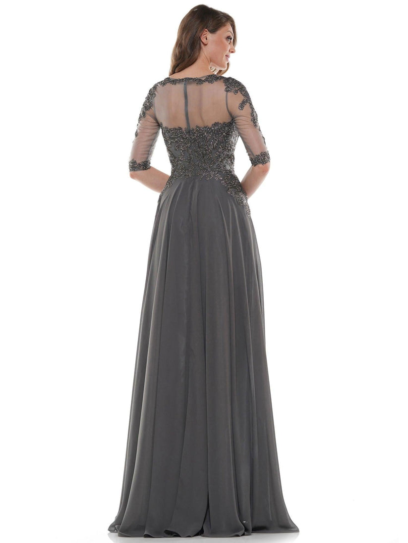Indigo Blue Marsoni Long 3/4 Mother of Bride Chiffon Dress 157 for $372 ...