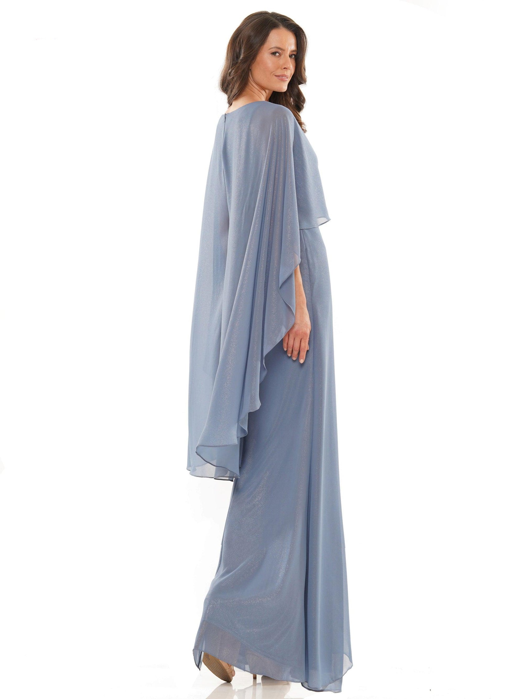 Slate Blue Marsoni Mother of the Bride Cape Long Gown 1189 for $504.0 ...