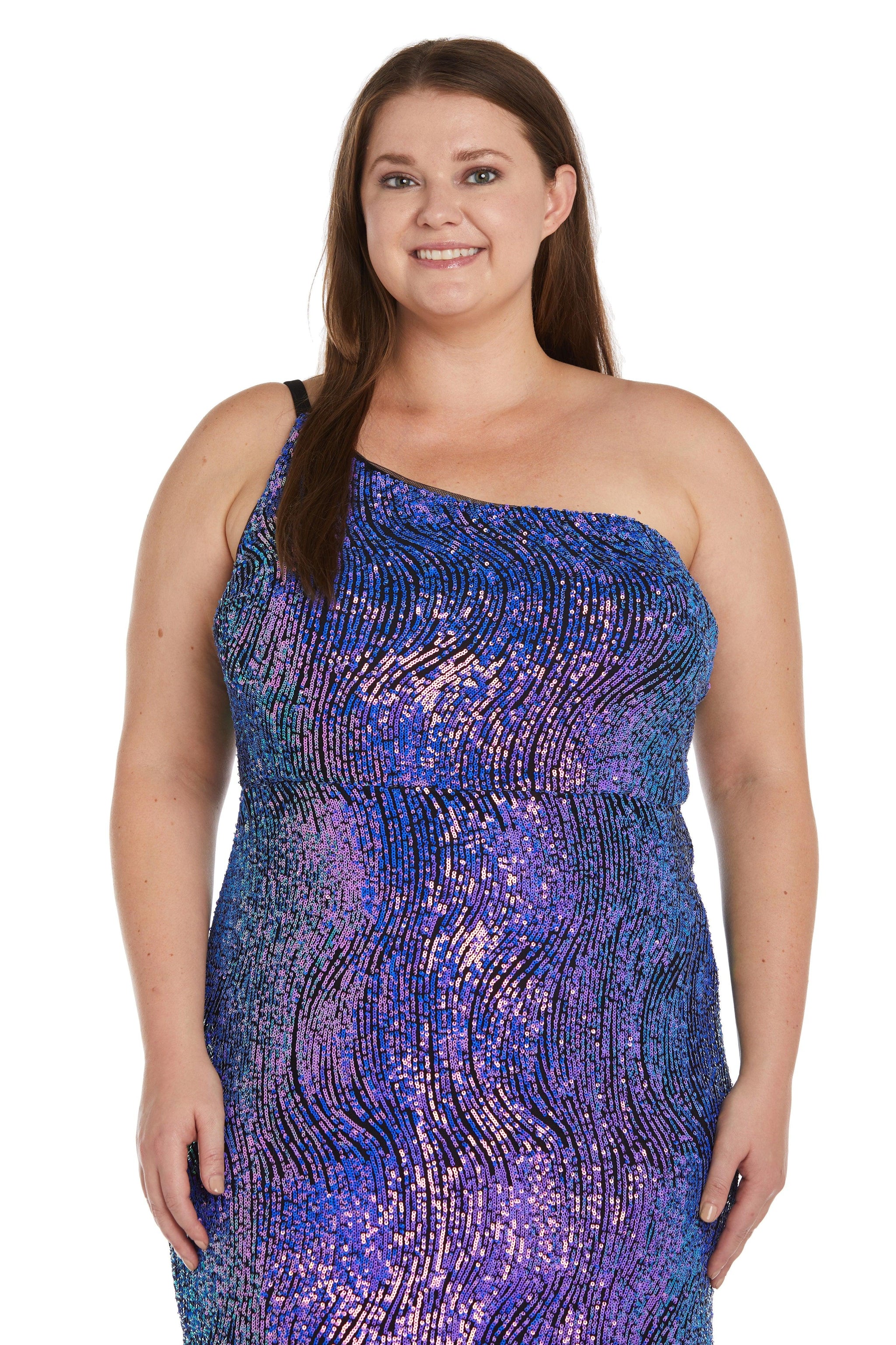 Black/Purple Rainbow Morgan & Co 22124WM Prom Plus Size Formal Dress ...