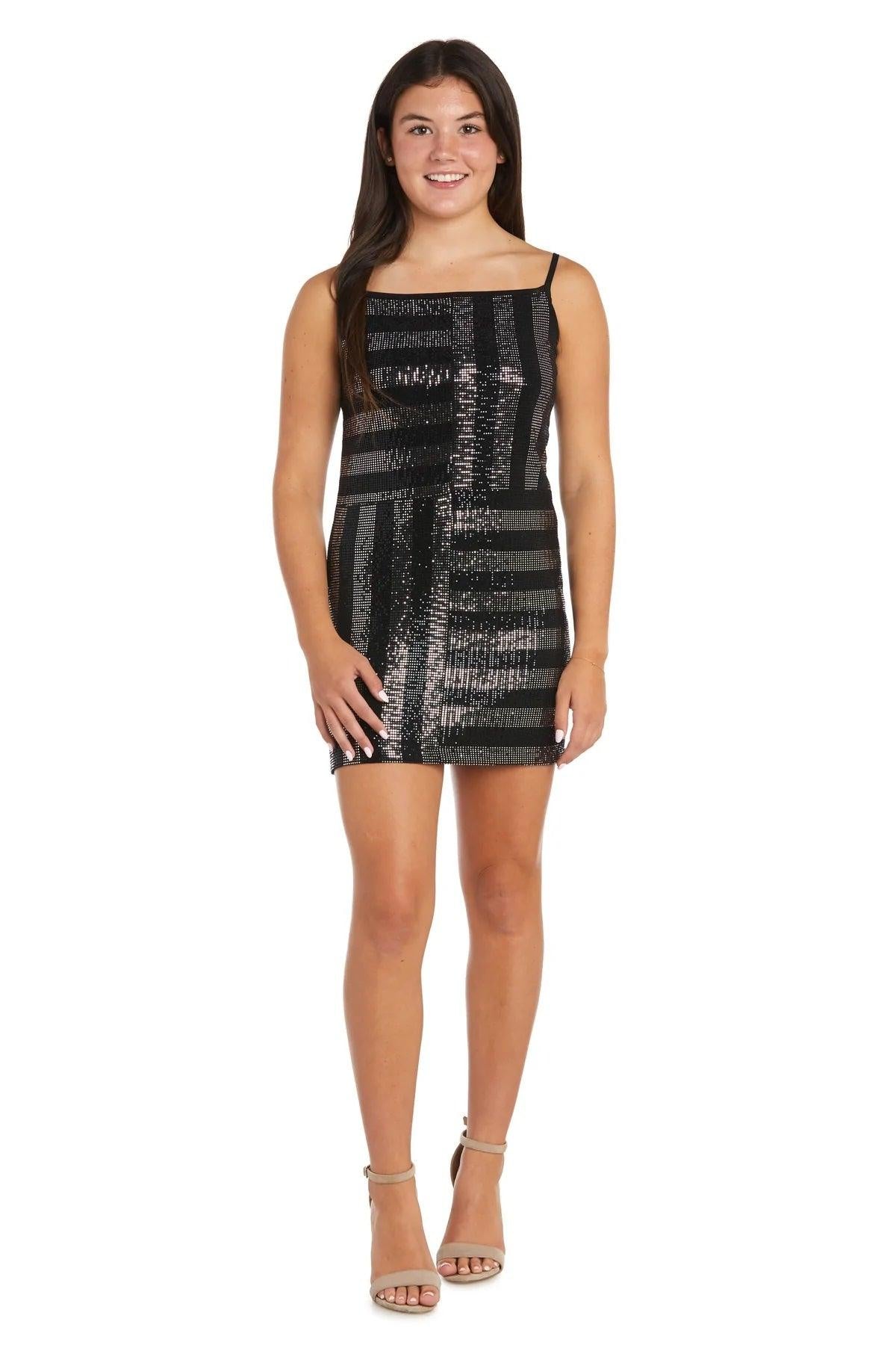 Black/Silver Morgan & Co 9791K Short Homecoming Dress for $66.99 – The ...