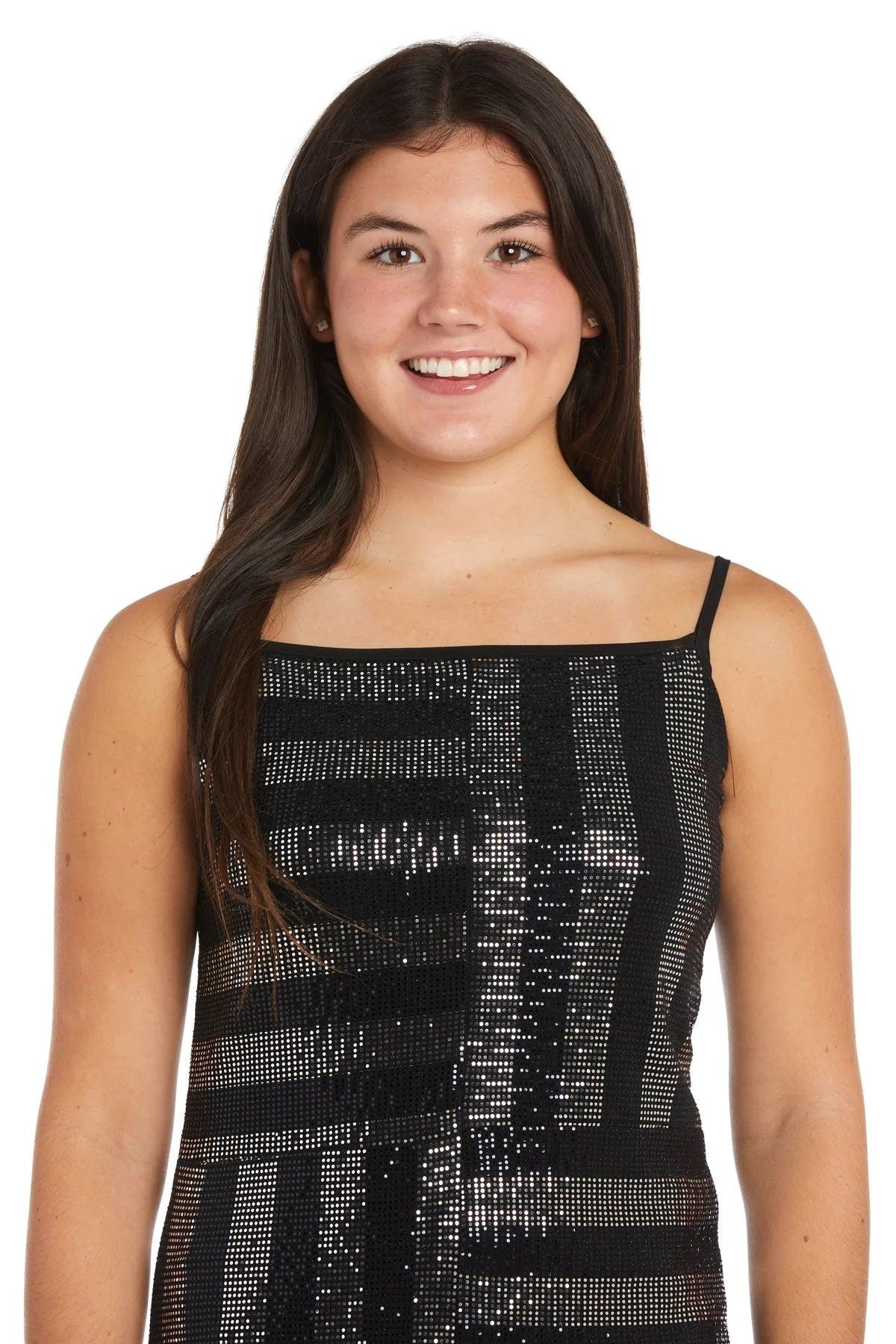Black/Silver Morgan & Co 9791K Short Homecoming Dress for $66.99 – The ...
