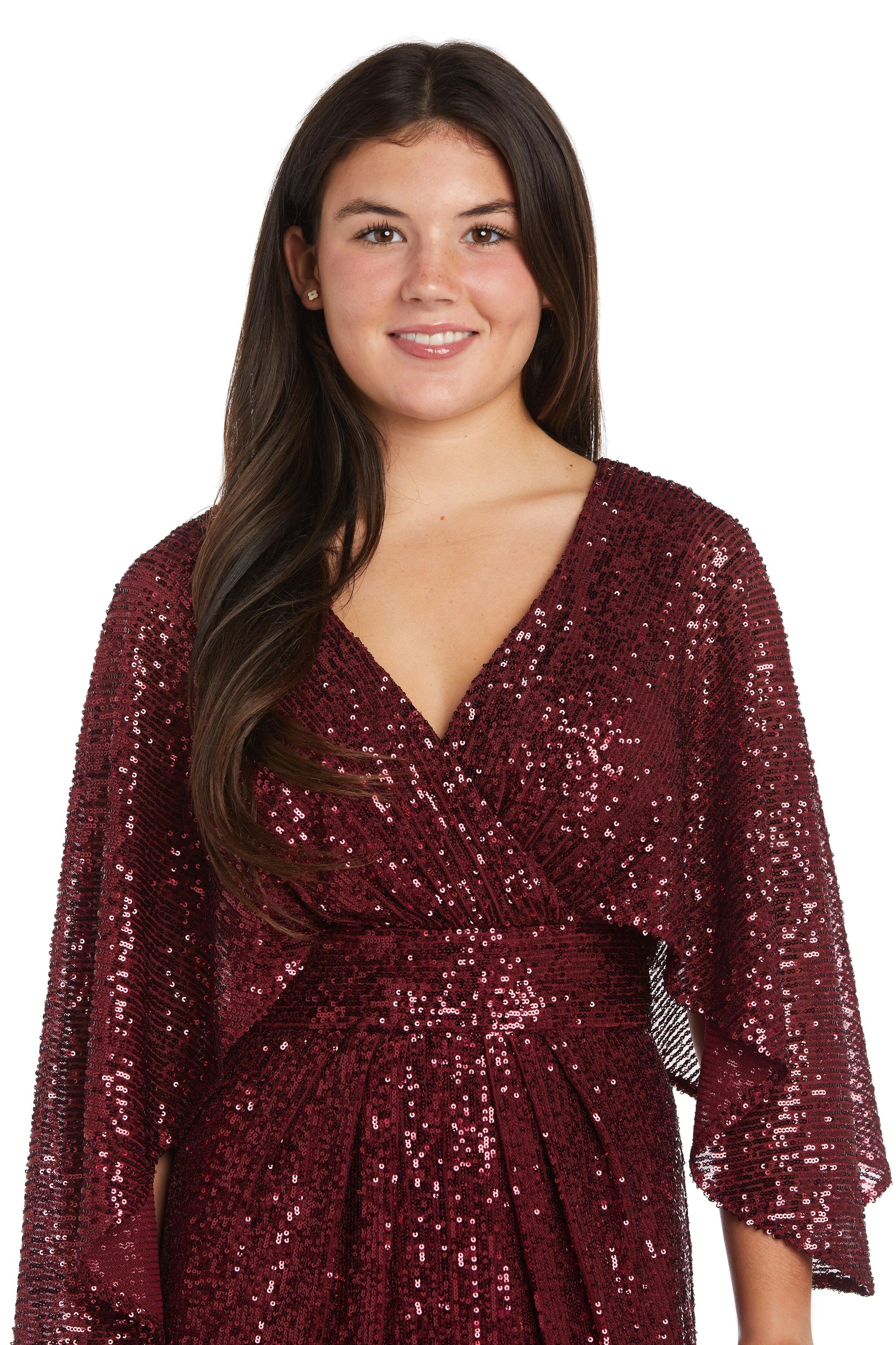 Merlot Nightway Long Sleeve Formal Evening Gown 22169 for $124.99 – The ...