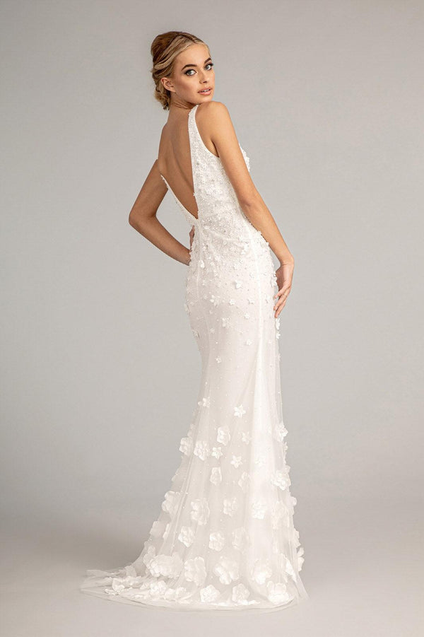 Ivory Prom Long Sleeveless Formal Mesh Mermaid Gown for $365.99 – The ...